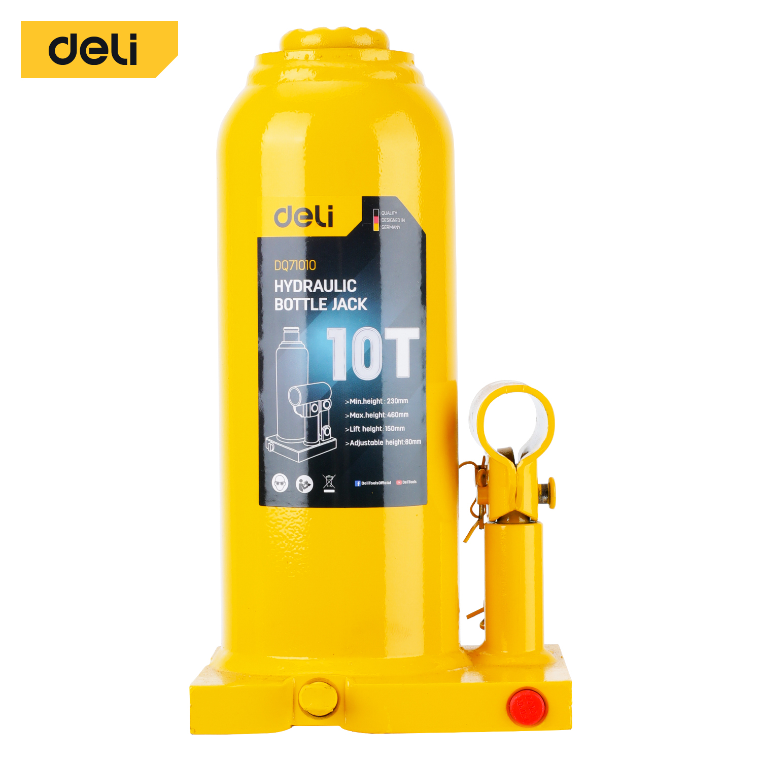 10T Hydraulic bottle jack from China manufacturer - Deli Tools